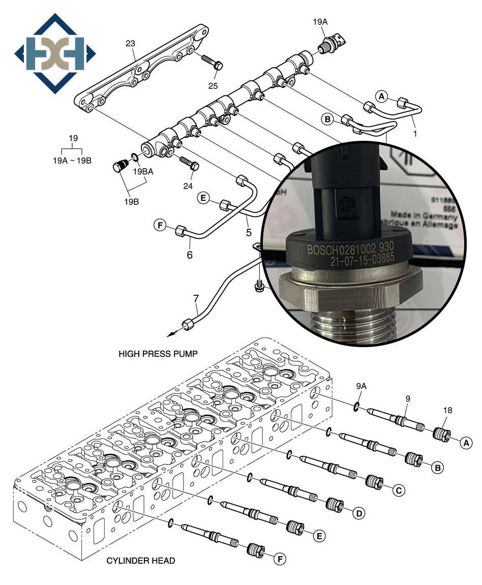 0281006350 Rail Pressure Sensor for High-pressure Rail Repairing